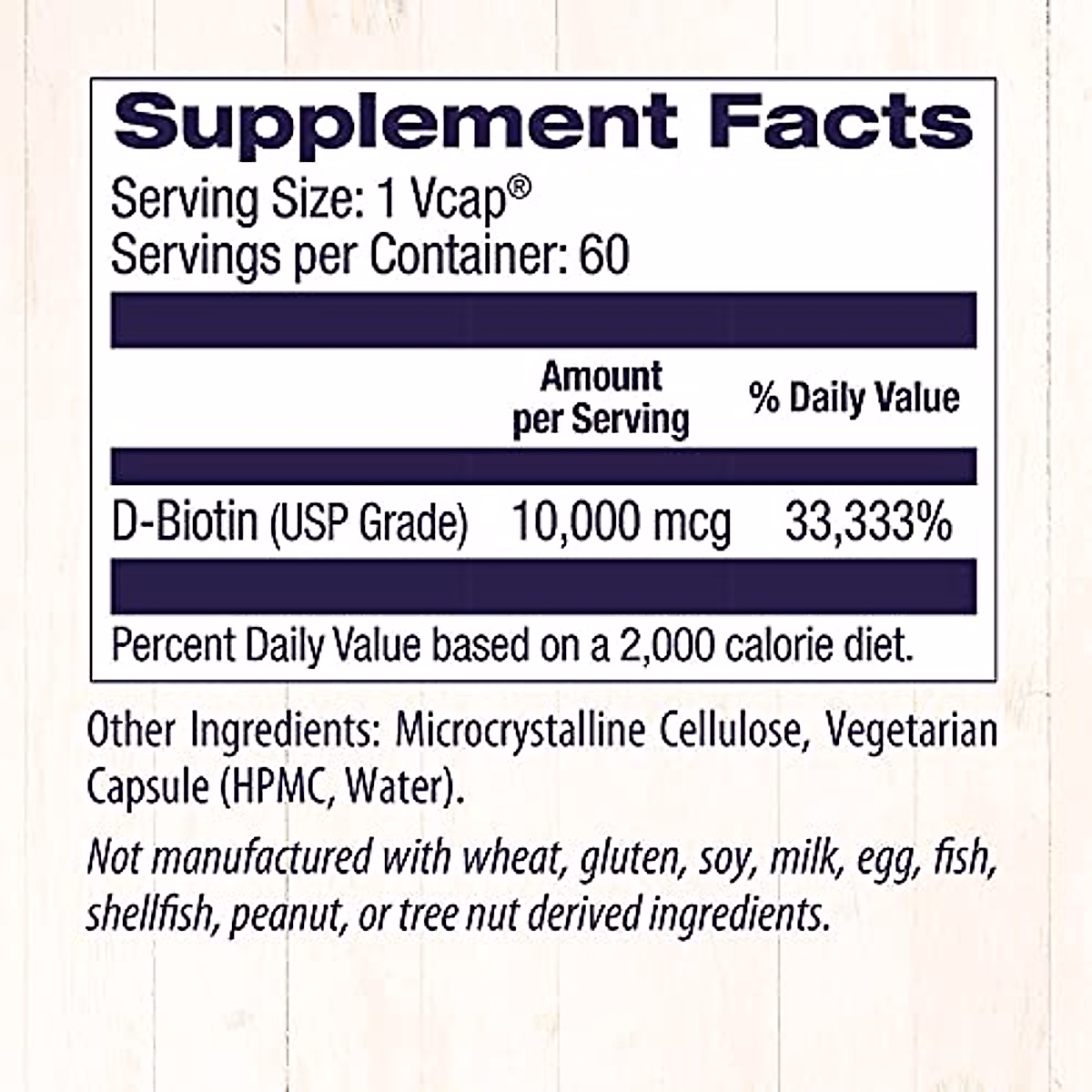 Healthy Origins Ultra-Potency Biotin (B7), 10,000 mcg - Supports Skin, Hair & Nails - High-Grade Vitamin B7 - Non-GMO, Gluten-Free Biotin for Vegans - 60 Veggie Capsules