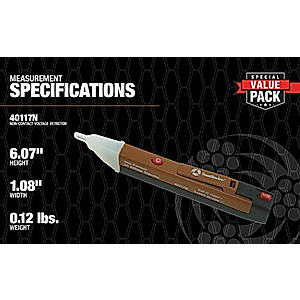 Southwire 10037K Electrical Test Kit with Full-Function Multimeter Non-Contact Voltage Detector and Outlet Tester Includes Test Leads and Batteries,Brown