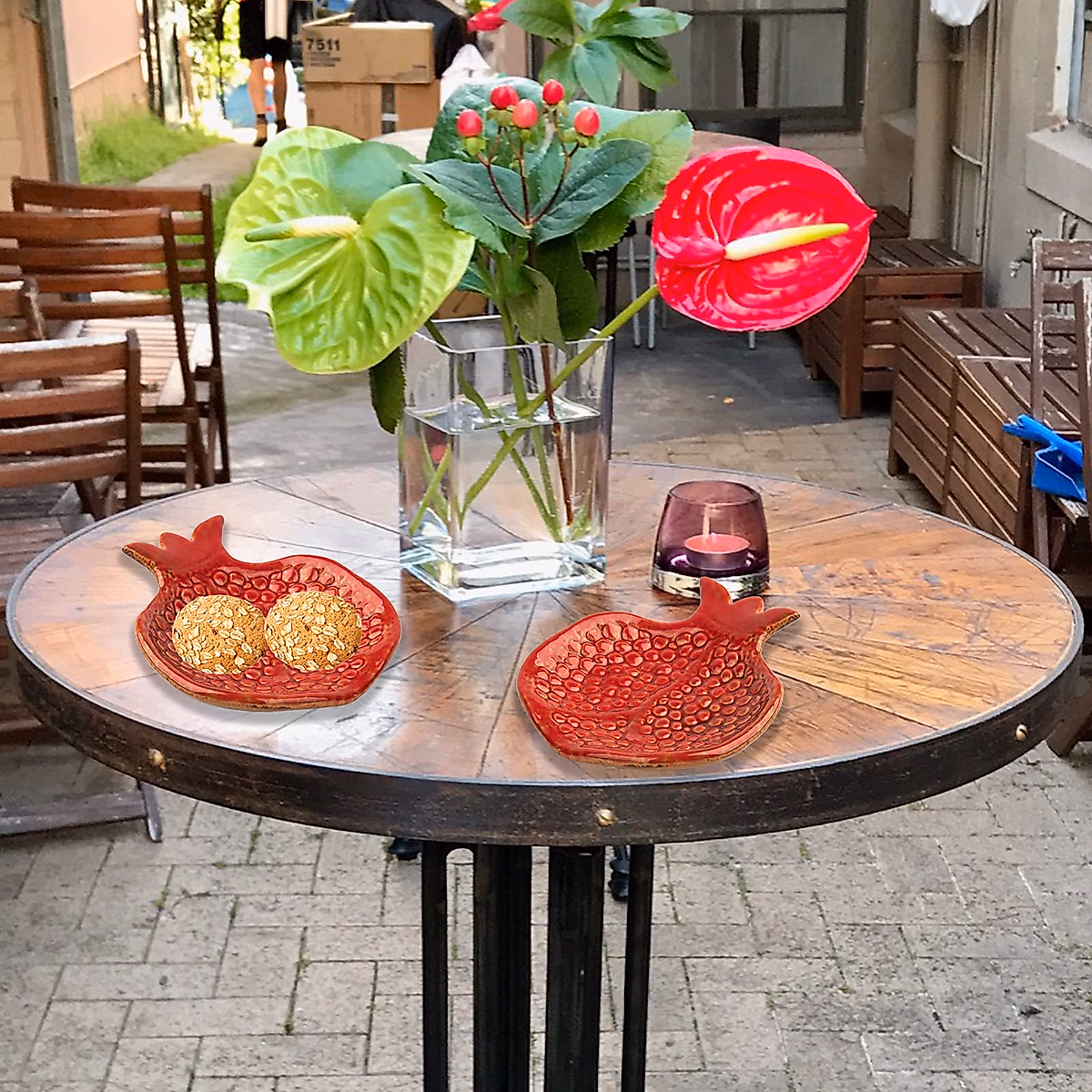 Spoon Rest 2 Pcs Spoon Holder For Stove Top Ceramic Spoon Rest For Kitchen Counter Spoon Rest For Stove Top Coffee Spoon Rest Pomegranate Shaped