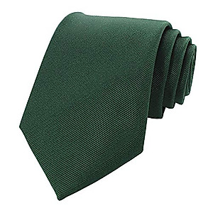 RBOCOTT Silk Dark Green Tie Business Wedding Formal Necktie for Men (Dark Green)