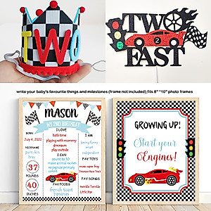 YSHMFEUX Two Fast Birthday Decorations Party Supplies, Race Car 2nd Birthday Decorations, Baby Boy 2nd Birthday Decorations, 2nd Birthday Decorations for Boy