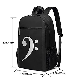 Bass Clef Music Logo Backpack, School, Travel, Sport, Work, Bookbag Laptop Backpack - 17inch