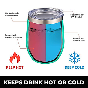 KITSHE Appreciation Gifts Bulk 12oz Cup Stainless Steel Insulated Wine Tumbler with Lid & Straw for Employee Appreciation, Volunteers, Nurses & Teachers with Difference Maker Design (1, Mint)