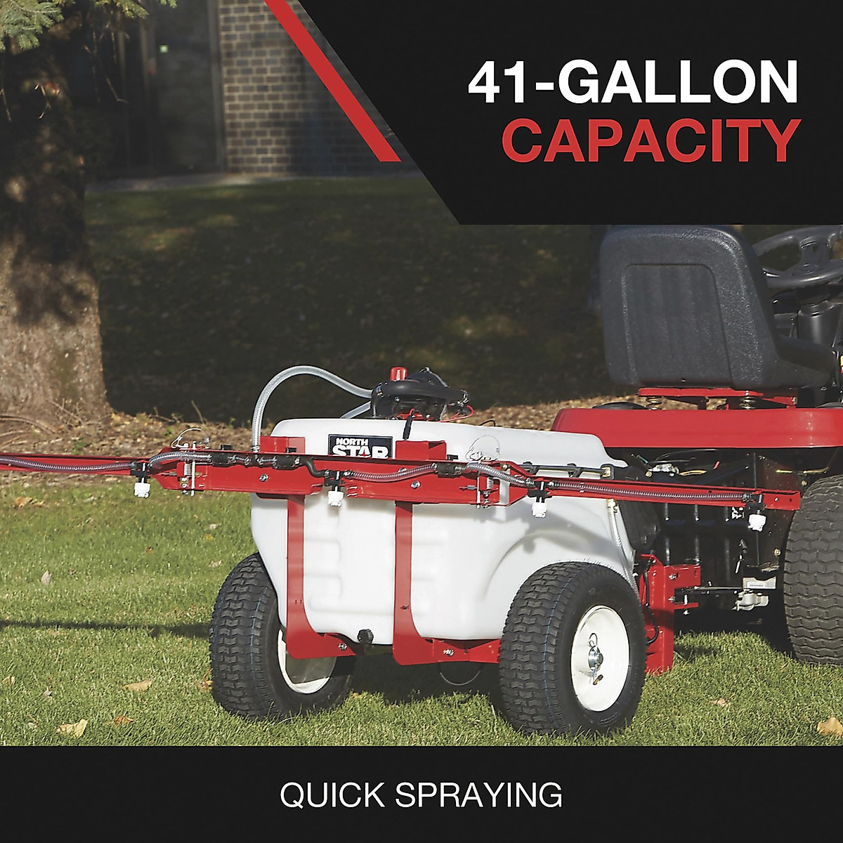 NorthStar Tow-Behind Trailer Boom Broadcast and Spot Sprayer - 41-Gallon Capacity, 4.0 GPM, 12V DC
