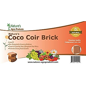 Nature's Premium Organic Coco Coir 1 Pound Brick, Garden Soil, Reptile Bedding, Hydroponics, Growing Medium, Aquaponics, Soil Amendment