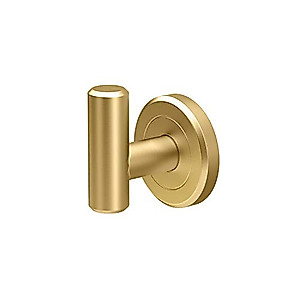 Gatco 4235 Latitude II, Single Robe Hook, Brushed Brass/Wall Mounted Towel and Robe Hook for Bathroom, 2.25"