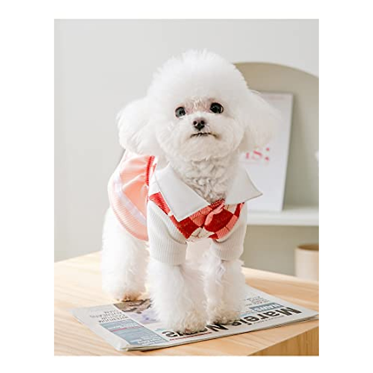 YiQ RiC 2pack=Dog Dress+Dog Shirt Christmas Dog Clothes Dog Christmas Dress Fun Cat Outfit cat Clothes cat Costumes Plaid Adorable Cool Breathable Sky Blue & Pink