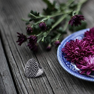 Aprilery Silver Cross Rings for Women, Fashion Statement Ring Wide Chunky Ring Band Cocktail Costume Jewelry Gifts for Her