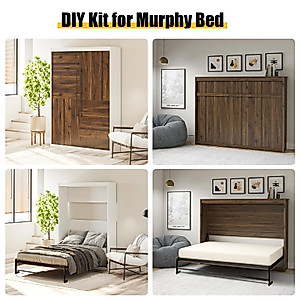 Murphy Bed Hardware Kit with Two-Stage Luxury Gas Spring - Effortless to Pull Down & Fold Back, Good Design Combining Scattered Parts for Heavy Duty Bed Frame,Hidden Murphy Beds Kit Vertical Twin