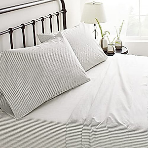 Tommy Bahama Home Sheets Cotton Percale Bedding Set, Crisp & Cool, Stylish Home Decor, Queen, Paloma Beach Gray