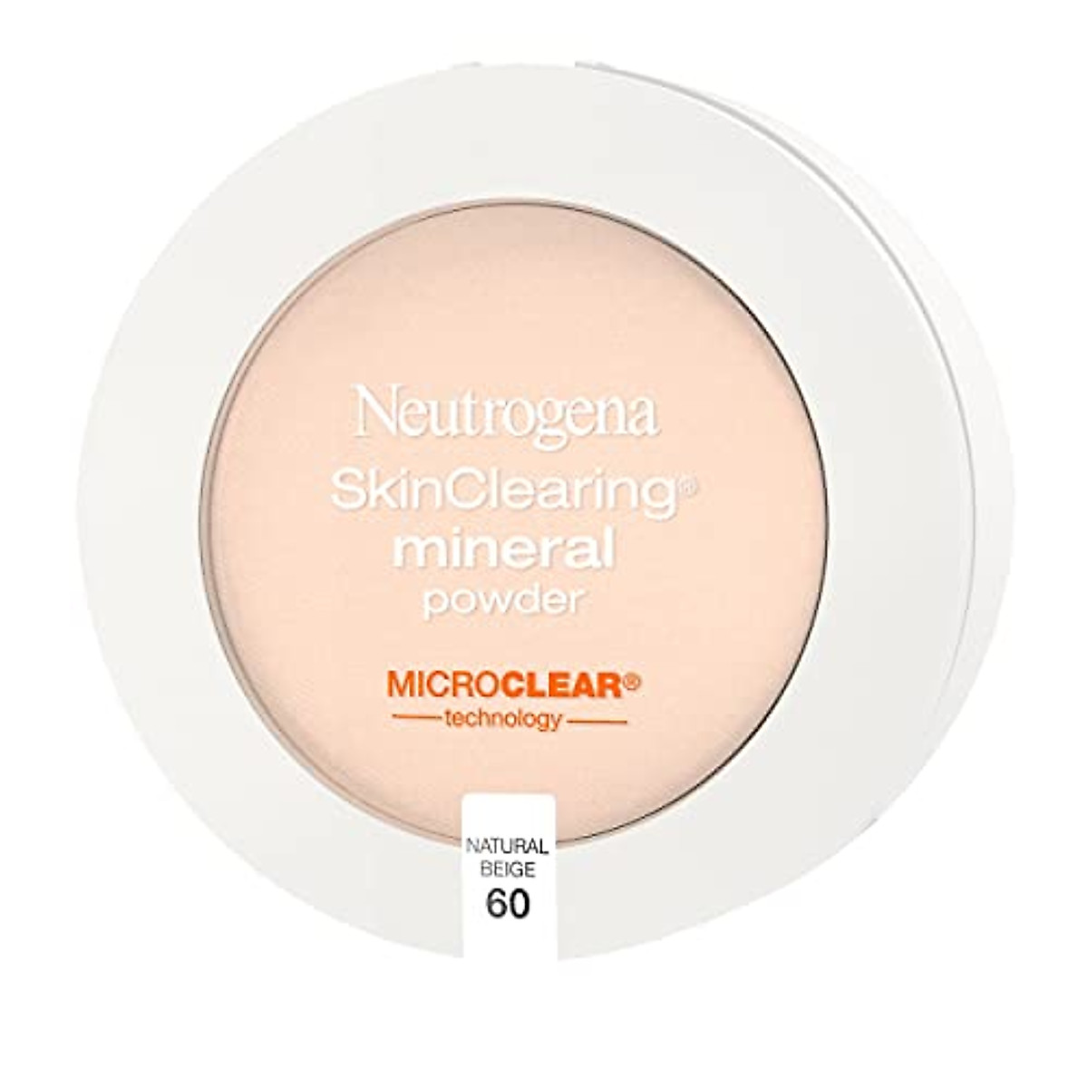 Neutrogena SkinClearing Mineral Acne-Concealing Pressed Powder Compact, Shine-Free & Oil-Absorbing Makeup with Salicylic Acid to Cover, Treat & Prevent Breakouts, Natural Beige 60,.38 oz (Pack of 2)