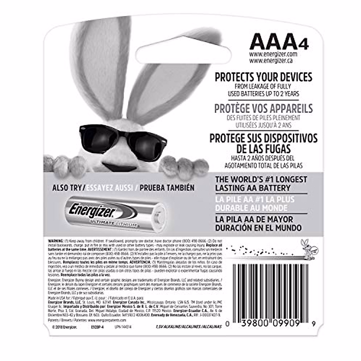 Energizer AAA Batteries, Max Triple A Alkaline, 4 Count