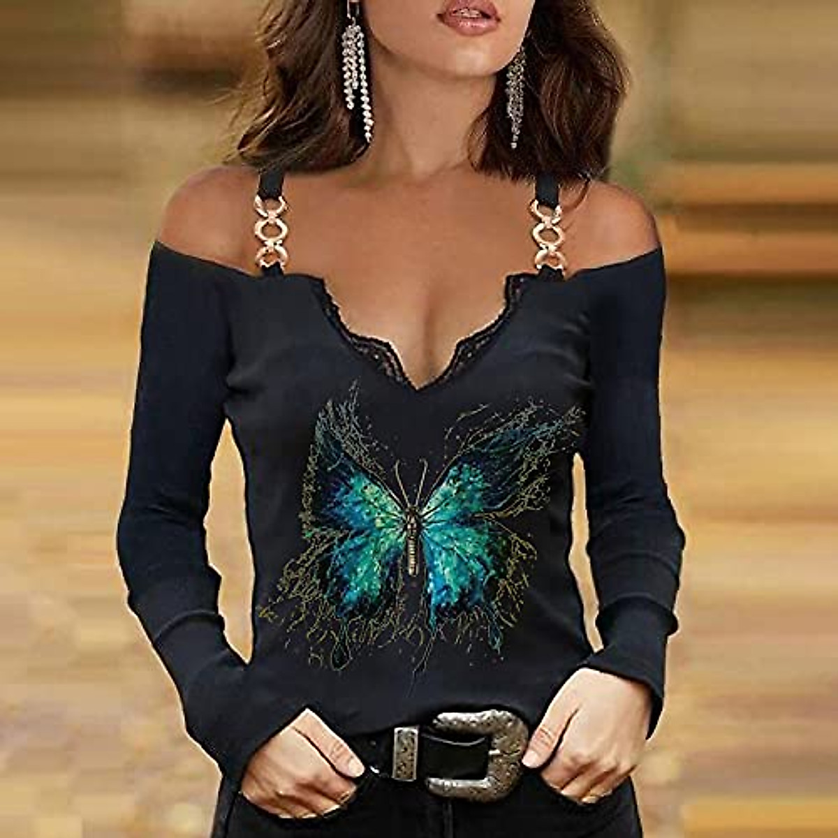 Womens Dressy Blouses Tops, Casual Long Sleeve Loose Fit Button Down Shirts Long Sleeve Shirts for Women Trendy Dressy Casual Blue