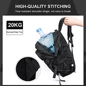 Simple Mens Backpacks for Working with Laptop Compartment,Camping Rucksack School Backpack Bookbag for Men College Students,Lightweight Durable Hiking Travel Computer Bag Fits 15.6 Inch Notebook,Black