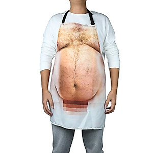 Youngerbaby Funny Men Print Chef Apron Adjustable Neck Strap Home Kitchen Aprons