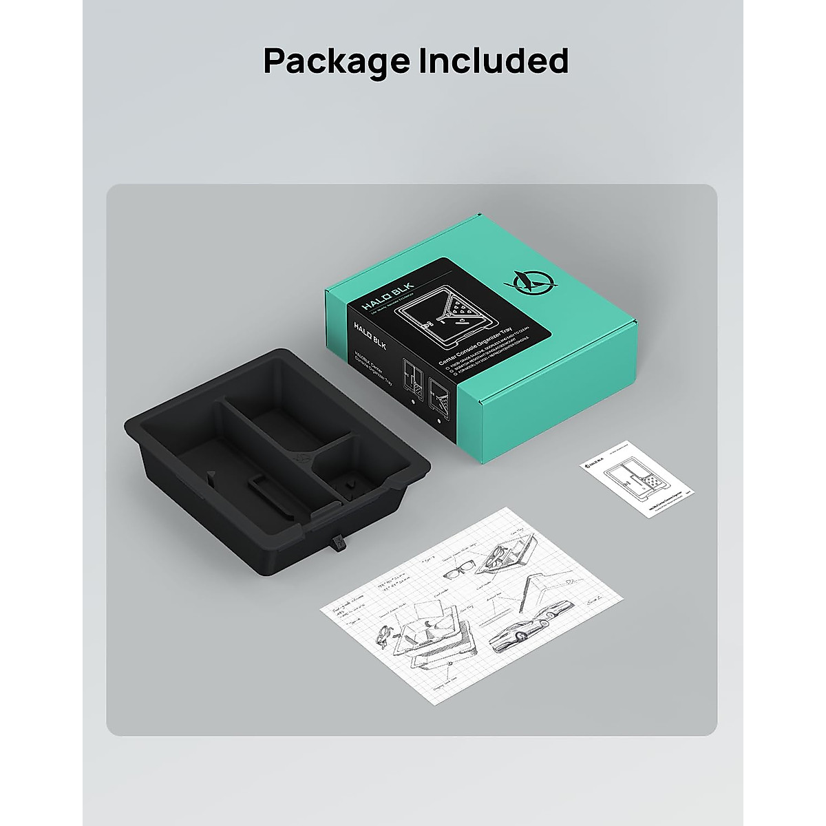 HALOBLK Center Console Organizer Tray, Two-Tier Removable Design Compatible with Tesla Model 3 (2021-2023) Model Y (2021-2024) [Not Compatible with 2024-2025 Model 3 Refresh & 2025 New Model Y]