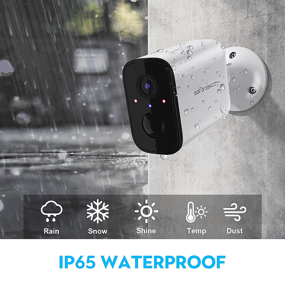 SV3C 1080P Outdoor Surveillance Camera, Outdside Security IP Camera with 2-Way Audio, Humanoid Detection, Support 128G SD Card Recording