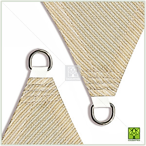 ColourTree 12' x 16' Beige Rectangle Sun Shade Sail Canopy Awning Shelter Fabric Cloth Screen - UV Block UV Resistant Heavy Duty Commercial Grade - Outdoor Patio Carport - (We Make Custom Size)