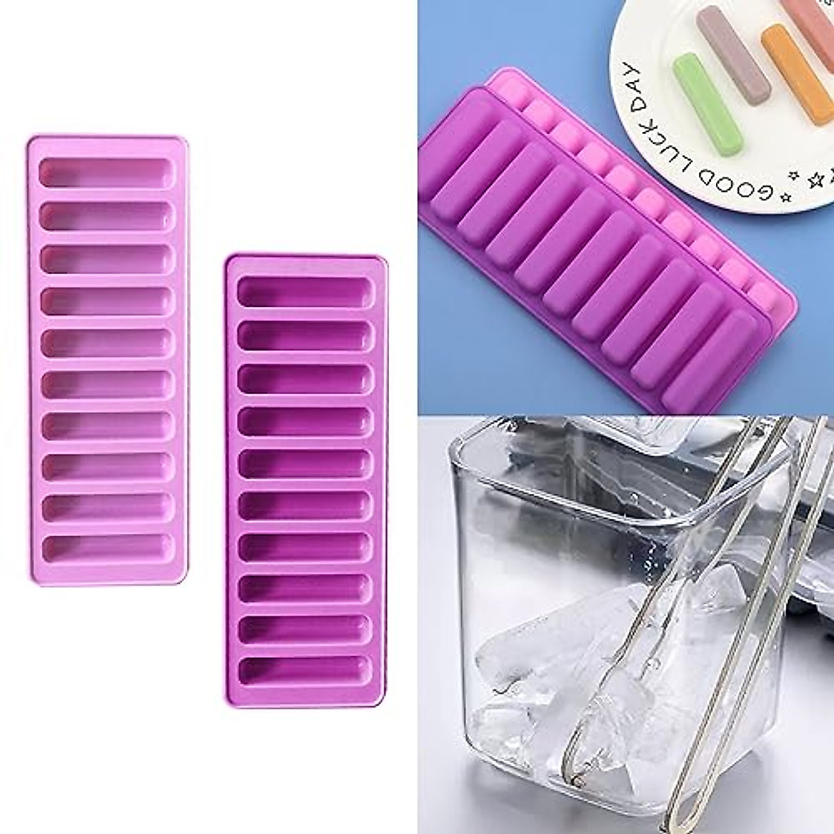 Easy Release Ice Cube Mold 10-Grids Cylinder Ice Cube Tray Flexible Silicone Ice Maker For Cocktails Teas Coffee Ice Cube Mold Silicone For Cocktails Fun Shapes Ice Maker Small Ice Cube Trays