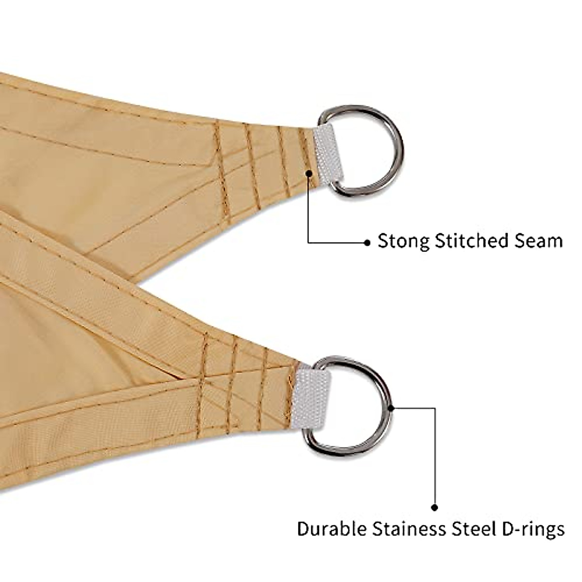 AOGESHI Shade Sail Waterproof Rectangle Sand 10'x13' Sun Shade 95% UV Block Awning for Outdoor Patio and Garden Yard Activitie