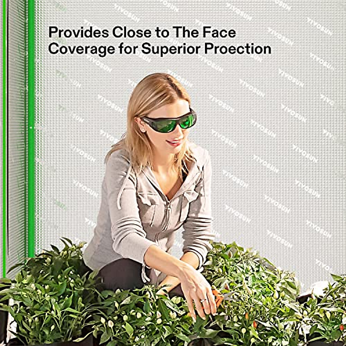 VIVOSUN 2-Pack Indoor Hydroponics LED Grow Room Glasses with Glasses Case