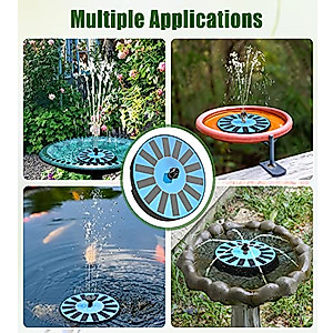 GAIZERL Solar Fountain Bird Bath Fountains Upgraded 100% Glass Panel, Solar Powered Water Fountain Pump with 8 Nozzle & 4 Fixer for Garden, Pond, Pool, Patio, Fish Tank, Outdoor - No Battery Needed
