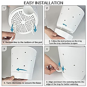 lehorra 1 Pcs Orchid Pot with Holes, 7 Inch Self Watering Plastic Orchid Pots for Repotting, Breathable Slotted Planter Pots for Orchid, Devil's Ivy Healthy Air Circulation & Drainage (White)