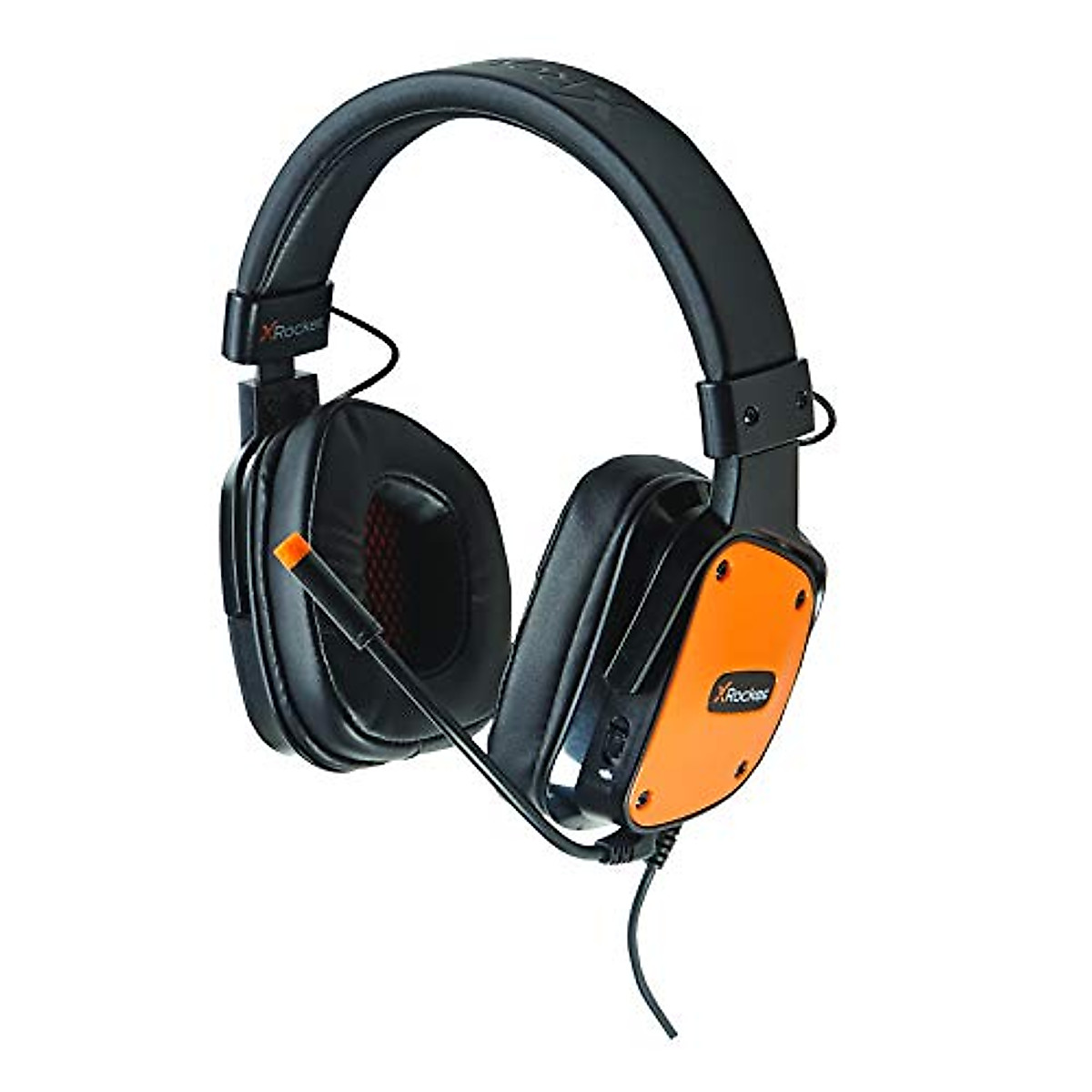 X Rocker, 5188001, XH2 Headset with Microphone, 6.89 x 3.35 x 8.07, Black/Orange