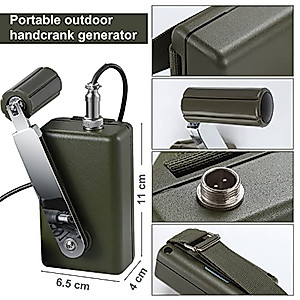 Hand Crank Generator 30W 0-28V Portable Hand Crank DC Charger with USB Plug Multifunction Manual Crank Generator for Outdoor Mobile Phone Computer Charging