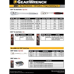 GEARWRENCH 1/2" Drive 120XP Flex Head Ratchet - 81306P