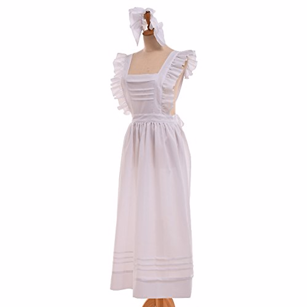 GRACEART Edwardian Victorian Maid Pinafore Apron Style-1(Thickiy ronior Fabric)