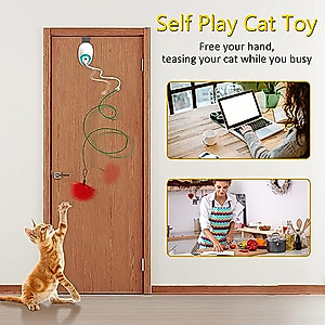 umosis Hanging Cat Toy, Automatic Teaser Cat String Toy, Electronic Interactive Kitten Mental Physical Exercise Cat Toys for Indoor Cats, Rechargeable