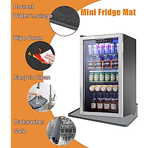 Mini Fridge Mat, 24''x24'' X0.8'' Mini Fridge Drip Trays Mat for Carpet Floor, Under Refrigerator Mat AC Conditioner Drip Pan, Silicone Mat for Refrigerators, Washing Machines, Dryers, Wine Coolers