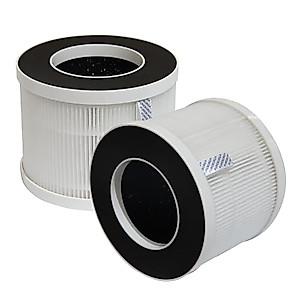 PUREBURG Replacement True HEPA Filter Compatible with Happi KJ80 My Happi Air Purifier,H13 4-Stage Filtration Activated carbon 2-in-1 Air Clean Dust VOCs Odor,2-Pack