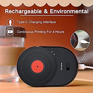 CLABEL Label Maker Machine with Tape, Portable Mini Label Printer Easy to Use Wireless Connection with Phone, Multiple Templates Available for Office Home Organization USB Rechargeable, Black, 521B