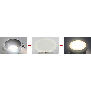 Kiven Led Light Cover,Light Blocking Stickers, 6.3in in Dia, Beige Fabric, LED Light Dimming Sticker for Recessed Light/Can Light, LED Spotlight, Ceiling Light, Downlight