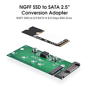 ELUTENG M.2 NGFF to SATA Adapter Card B Key/B & M Key SSD Converter NGFF M2 to 2.5 Inch SATA III Drivers for NGFF M.2 2280 2260 2242 2230 SSD (Not for M.2 NVME)