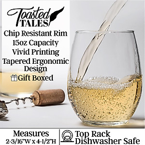 Toasted Tales - I Can Wine All I Want I'm Retired Wine Glass | Funny Retirement Gift for Women & Men | 2023 Wine Glass Gift | Office Coworkers Gift | Retirement Gifts For Teachers (15 oz)