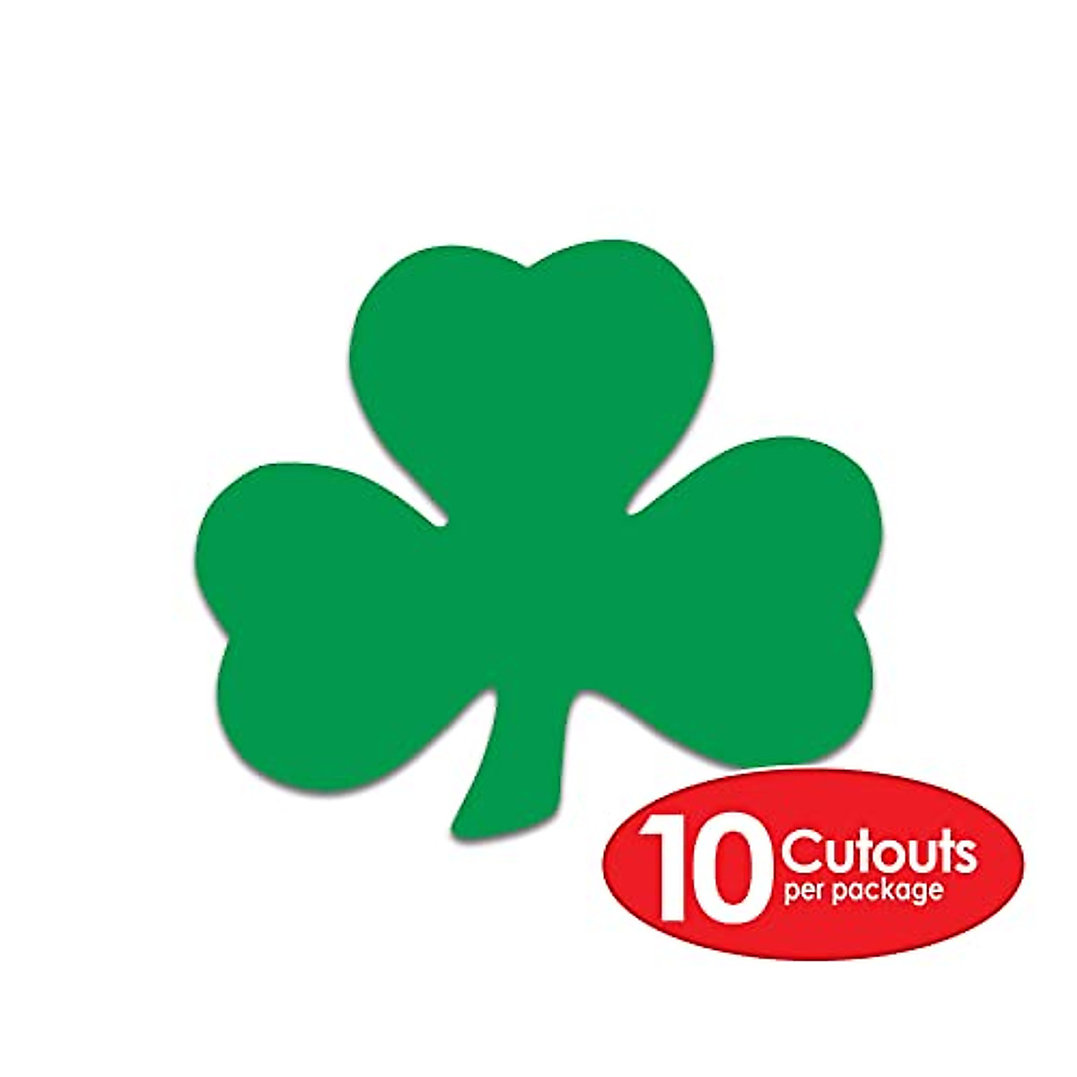 Beistle Green Shamrock Cutouts 10 Piece St Patrick's Day Decorations, Wall Silhouettes