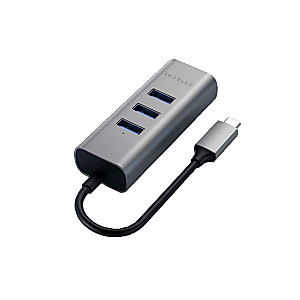 Satechi USB C Hub Adapter, USB C Adapter with 3 USB-A 3.0 Ports and Ethernet Port, for MacBook Pro/Air M1 M2 M3, Dell, HP, Surface, Lenovo, iPad, iPhone 15 - Space Gray