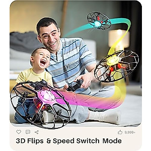SYMA Drone for Kids with LED, X660 Mini Quadcopter with 3D Flip, Rotary Ascent, Headless Mode, Speed Switch and Full Protection RC Helicopters UFO Toys Gifts for Beginners Adults