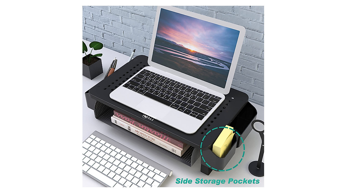 WALI Monitor Stand with Storage, Monitor Riser with Ventilation Drawer ...
