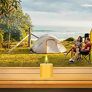 Mega Candles 1 pc Citronella Scented Round Pillar Candle, Hand Poured Paraffin Wax Candles 3 Inch x 3 Inch, Great for Indoor & Outdoor Use, Camping, Party Usage & More