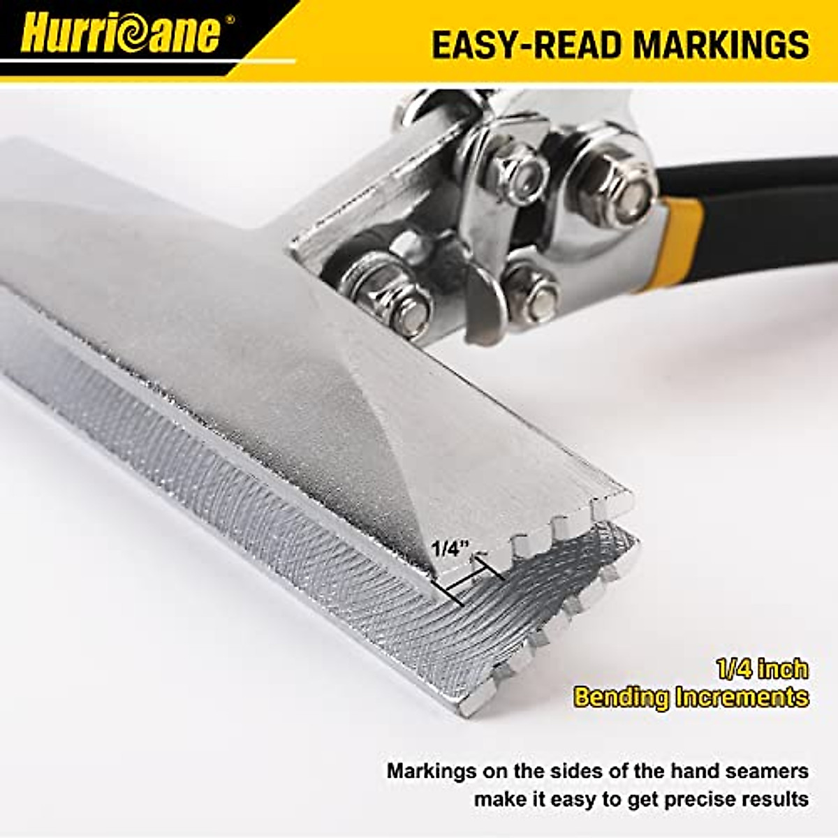 HURRICANE Sheet Metal Hand Seamer, 6 Inch Straight Jaw Sheet Bender Tools for Flattening Metal,Double Dipped Cushion Handle