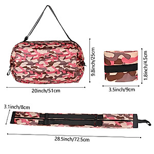 evron Reusable Travel Grocery Bags,Travel Laundry Bag,Dirty Clothes Organizer,Shopping Bag,Duffle Bag,Foldable Tote Bags (Pink Camo)