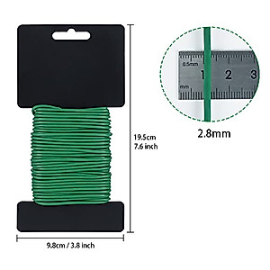 Tenn Well Green Garden Plant Ties, 66 Feet 2.8mm Bendable Plant Training Wire Trellis Wire for Supporting Tomato Plants, Climbing Roses and Cucumbers (2PCS X 33 Feet)