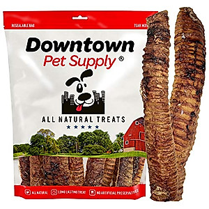 Downtown Pet Supply - Beef Trachea Dog Treats - Bully Sticks Alternative - Dog Dental Treats & Rawhide-Free Dog Chews - Glucosamine, Chondroitin, Protein, Vitamins & Minerals - 6in - 6Ct