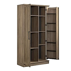 Sauder HomePlus Storage Pantry cabinets, L: 35.35" x W:17.09" x H: 71.22", Salt Oak finish