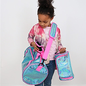 Wildkin Kids Dance Bag for Boys and Girls, Ideal Size for Ballet Class and Dance Recitals,100% Polyester Fabric Laminated Dance Duffel Bags Measures 17 x 8.5 x 8.5 Inches (Mermaid Scales)