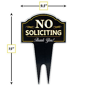 Signs Authority No Soliciting Sign For House Reflective Outdoor Yard Signs for Home/Business | 15"x9.5" DiBond Aluminum No Soliciting Yard Sign | No Soliciting, Deter Door Knockers and Bell Ringer